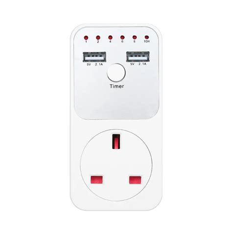 countdown timer socket with 2 usb ports 5v 2 1a outlet plug in time controller switch for