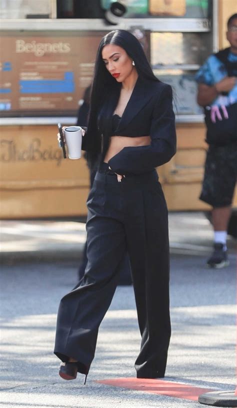 Bre Tiesi In All Black Outfit Arrives On The Set Of Selling Sunset In