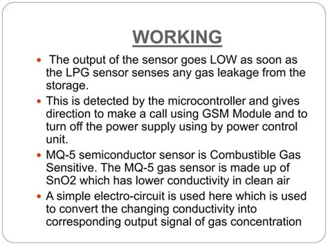 microcontroller based lpg detector using gsm module pptx