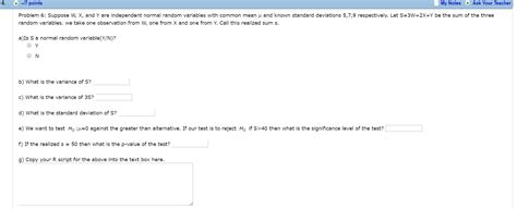 Solved Suppose W X And Y Are Independent Normal Random Chegg