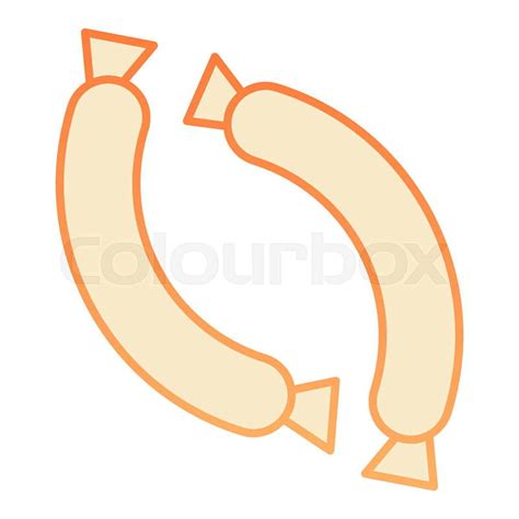 Frankfurter Susage Flat Icon Barbecue Sausage Orange Icons Colourbox