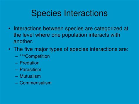 Ppt Species Interactions Powerpoint Presentation Free Download Id
