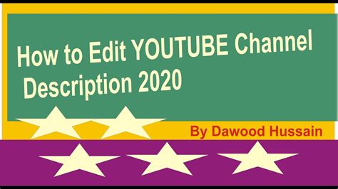 Easy Tutorial How To Edit Your YouTube Channel Description Step By Step Guide YouTube