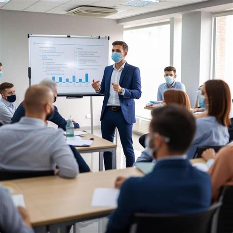 Premium Photo Male Entrepreneur Holding A Training Class To Large