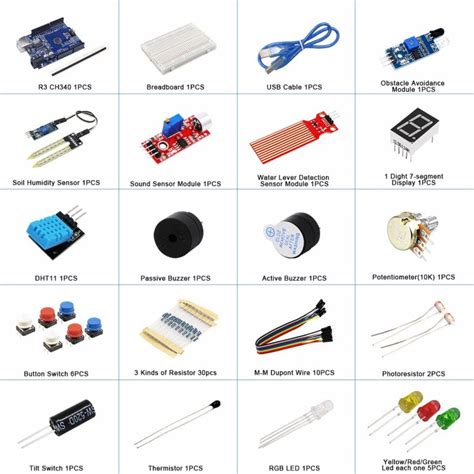 Kit De 16 Sensores Con Arduino Uno Smd Cables Macho Macho 65pcs Y Mini