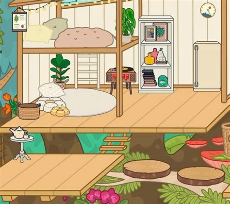 Animated House with Furniture and Plants
