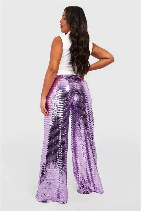 Plus Sequin Wide Leg Floor Sweeping Pants Wide Leg Plus Size Pants