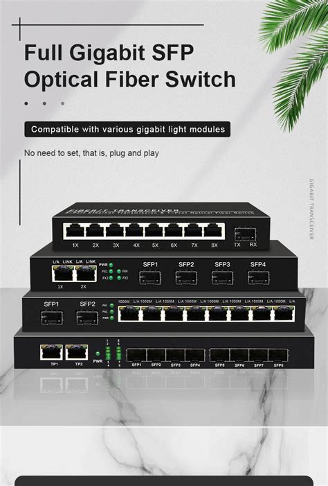 JT COM Gigabit Fiber Optical Switch M Port Port Port Ethernet Switch Plug And Play