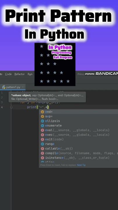 Print Pattern In Python Programming Shorts Shortsfeed Python Coding