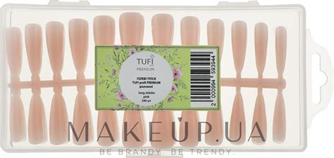 Tufi Profi Premium - Гелевые типсы растворимые длинные, розовые, стилет ...