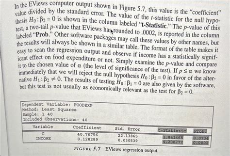 Solved In The EViews Computer Output Shown In Figure 5 7 Chegg