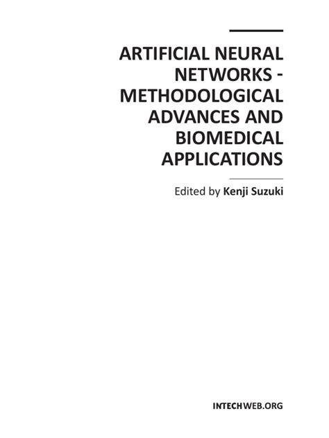 artificial neural networks methodological advances and bio medical applications pdf