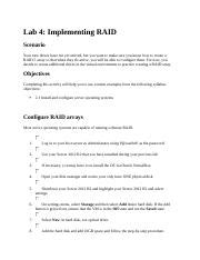 Lab 4 Implementing Storage Solutions Docx Lab 4 Implementing RAID