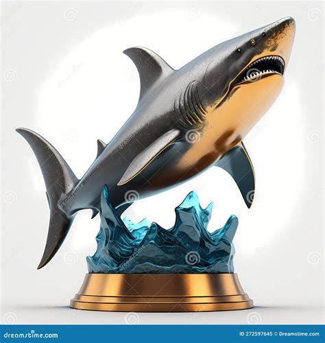 Wild Shark Trophy Generative Ai Stock Illustration Illustration Of