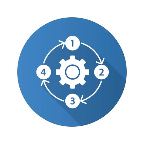 Proces Diagram Platte Ontwerp Lange Schaduw Glyph Pictogram Pff Flow