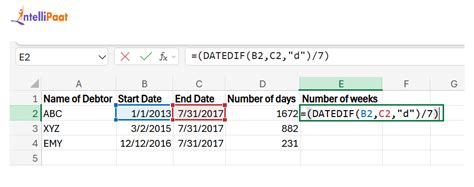 How To Use Datedif Formula In Excel