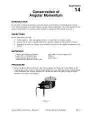 Lab Conservation Angular Momentum Pdf Experiment Conservation Of Angular Momentum