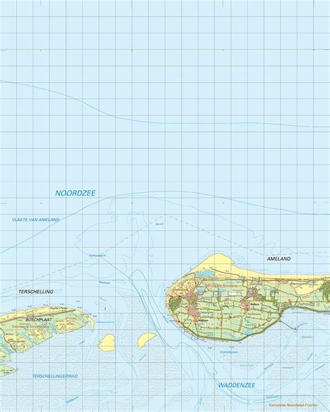 Topografische Kaart O Ameland Digitaal Topografische Kaarten Vector Map