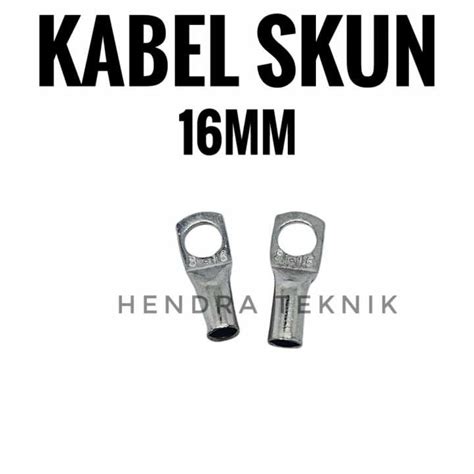 Skun Kabel Lug 16 8 Terminal Kabel Diameter Cable Schoon 6mm X 8mm Tembaga Asli Sambungan Kabel