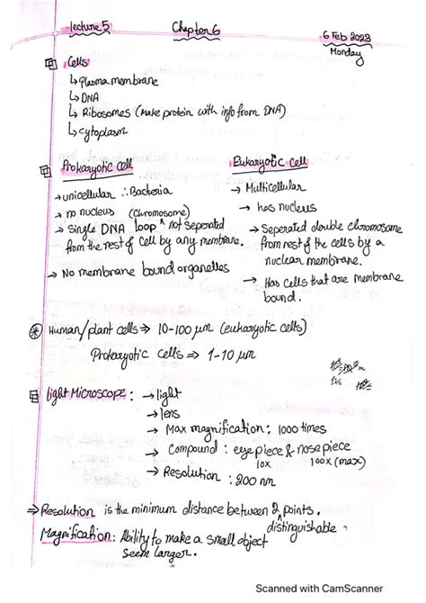 Ch6 Tour Of The Cell This Is A Summery Of All The Main Informations