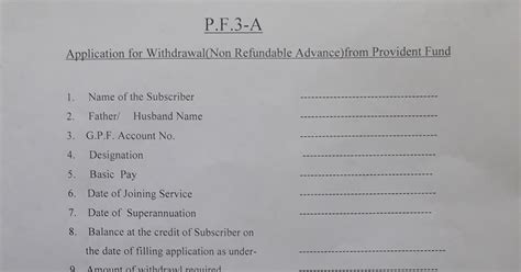 Pf 3 For Gpf Withdrwal Form