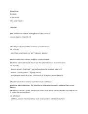 Project 3 ATM Draft Docx Emily McVey 8 2 2020 IT 140 X6796 ATM Script