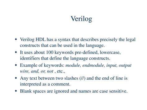 PPT Hardware Description Language Introduction PowerPoint Presentation ID