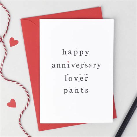 Happy Anniversary Sexy Or Lover Pants Card By The Two Wagtails