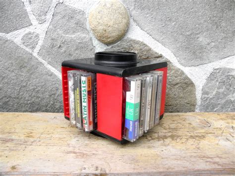 2032 Rotating Cassette Holder Vintage Cassette Carousel Holds Tapes