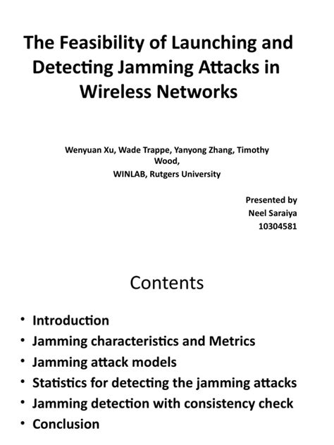 The Feasibility Of Launching And Detecting Jamming Attacks Pdf Computer Network Network Packet