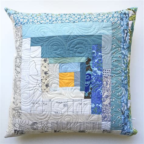 Myquiltcouldlivehere Blue Log Cabin Patchwork Throw Pillow Wise