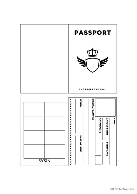 Passport Template English Esl Worksheets Pdf And Doc