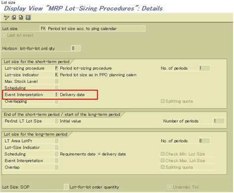 MRP Lot Sizing Procedures PK SAP Community