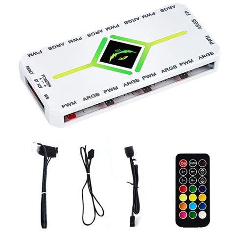 Jnismy Argb Pwm Fan Hub Addressable 5v 3pin Argb Aura Sync 12v 4pin Pwm