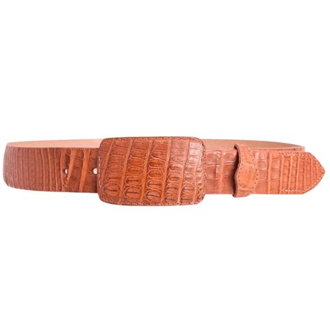 Mens 1 12” Cognac Crocodile Caiman Leather Belt — Rodeo Durango