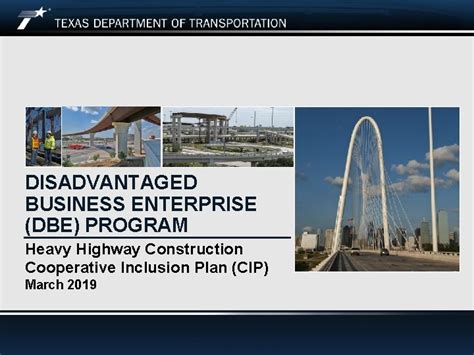Disadvantaged Business Enterprise Dbe Program Heavy Highway Construction