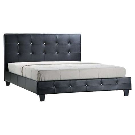 Maya Black Leather Bed Frame Double