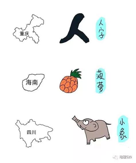 萌翻了手绘34个省级轮廓图30秒钟快速记忆 地理