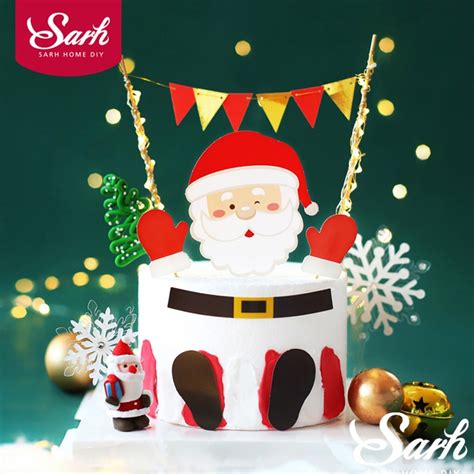 Santa Claus Paper Cake Topper Clay Snowman Decorat Vicedeal