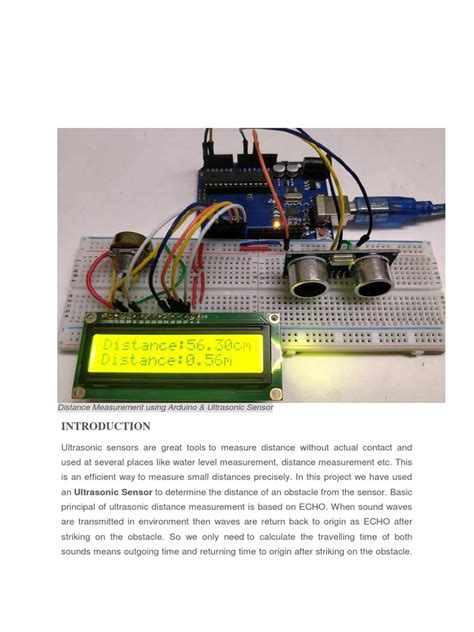 Sensors Distance Measurement Using Arduino Pdf Ultrasound Transmitter
