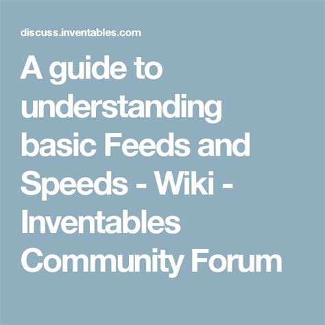A Guide To Understanding Basic Feeds And Speeds Wiki Chip Load Understanding Basic Speed