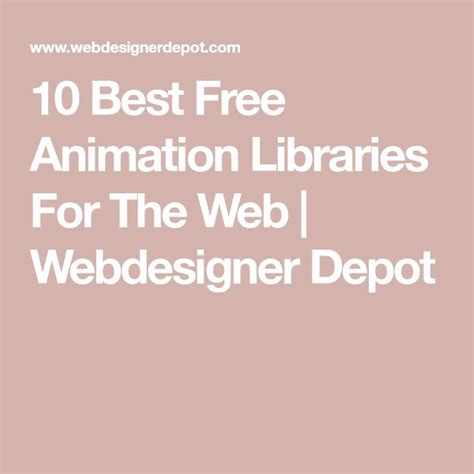 10 best free animation libraries for the web webdesigner depot
