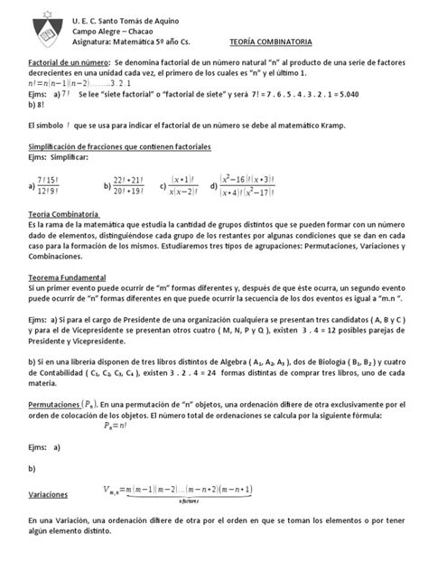 Teoria Combinatoria Descargar Gratis Pdf Números Teoría De Los