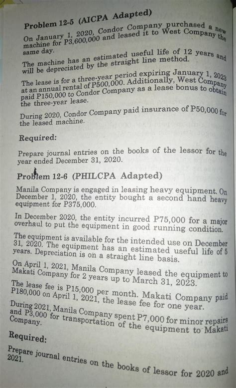 Solved Problem 12 5 AICPA Adapted A New Same Day Machine Chegg Com