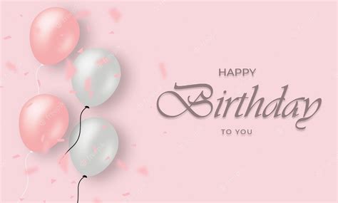 Joyeux Anniversaire Avec Des Ballons Roses Réalistes Vecteur Premium