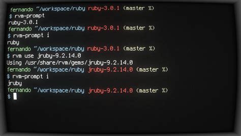 Rvm Prompt Muestra La Versión Actual De Ruby En El Prompt De Tu