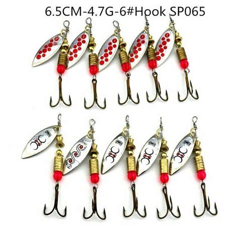 10PCS Lot Fishing Lures Metal Spinner Baits Bass Tackle Crankbait Spoon