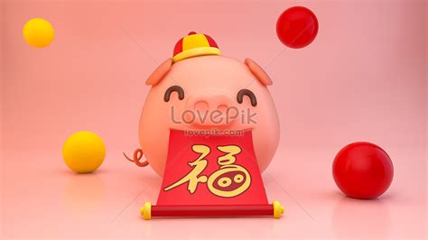 招財豬背景圖案素材，桌布圖片免費下載