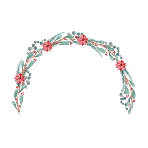 Watercolor Christmas Flowers 17372984 Png