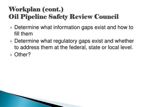Ppt Oil Pipeline Safety Review Council Meeting Agenda August 3